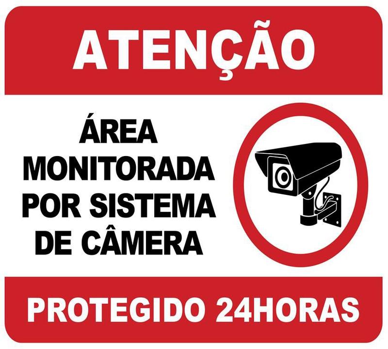 Adesivos Área Monitorada por Câmera - PRESENTE-BRINDE - Placa de ...