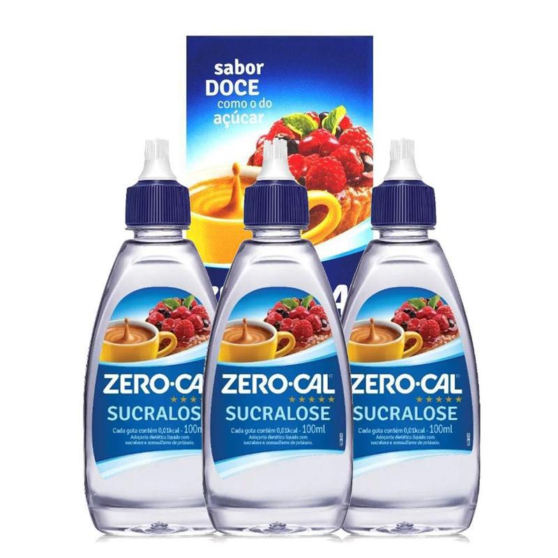 Adoçante Zero Cal Sucralose Liquido 100Ml Kit 3 - Adoçante - Magazine Luiza
