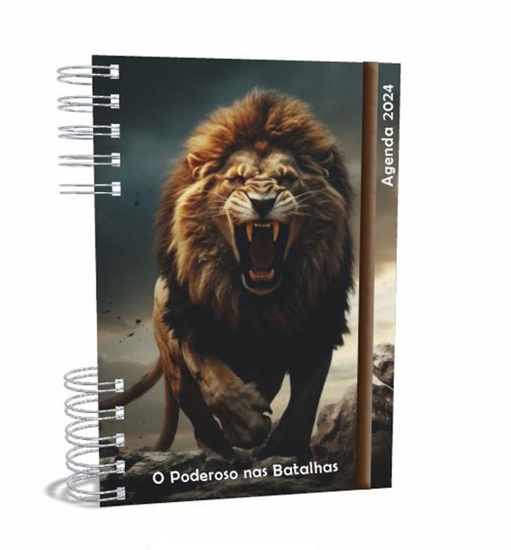 Agenda Gospel Cristã 2024 - Leão Poderoso nas Batalhas - A5 2024 - Um Versículo em Todos os Dias ...