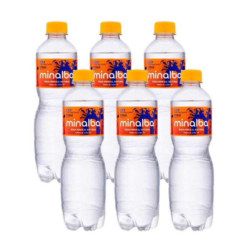 Água minalba com gás 510ml pack 12 unidades - MINALBA - Água Mineral ...