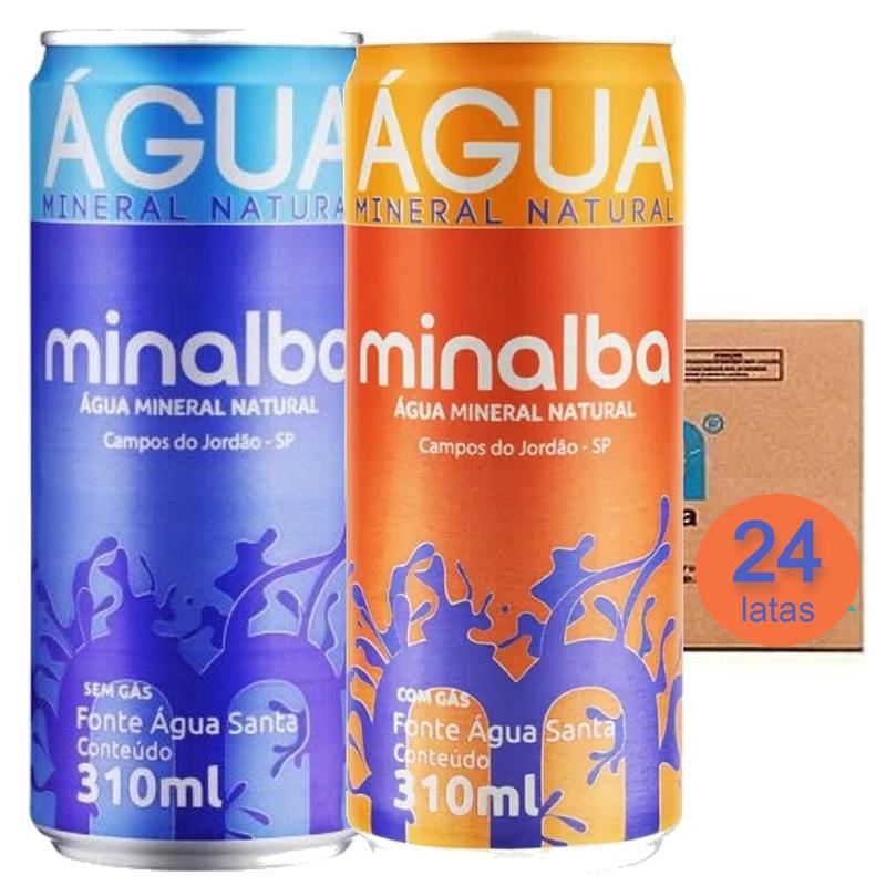 Agua Mineral (12 S/ Gás 12 Com Gás) Minalba Lata 310Ml - Água Mineral - Magazine Luiza