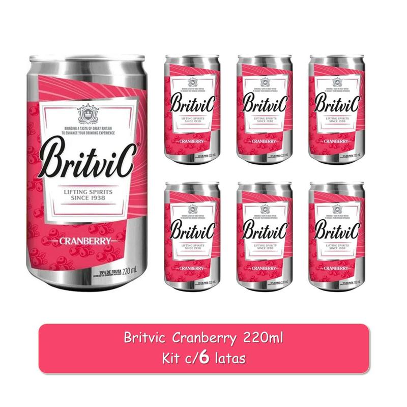 Água Tônica Britvic Cranberry 220ml - kit c/ 6 latas - Maguary - Água ...