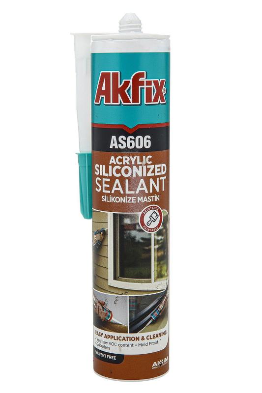Akfix - Selador de Silicone Base D'Água AS606 - Marrom - 310ml / 550g - Selador para Parede ...