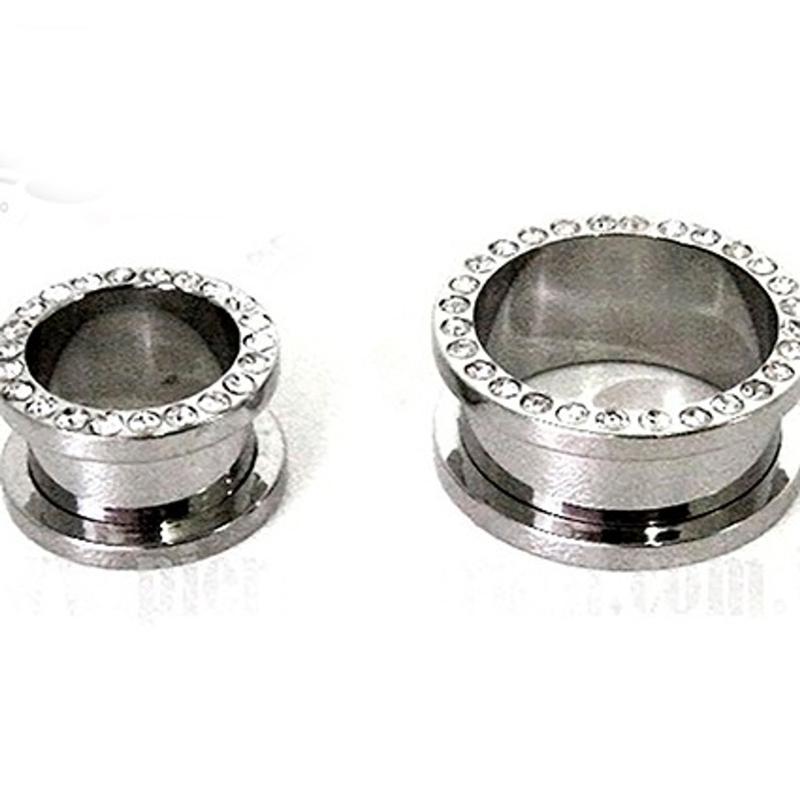 Alargador aço com pedras cravadas na borda AAPCB - Chris Tattoo ...