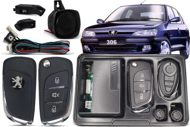 Alarme Automotivo Peugeot 306 1993 até 2002 Com Chave Canivete Sirene ...