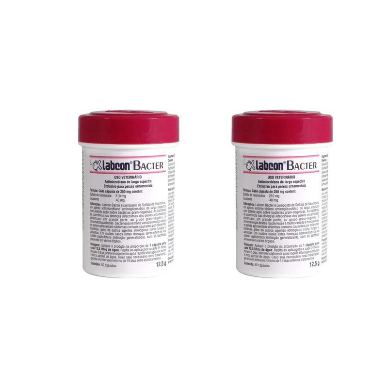 Alcon Labcon Bacter 50 Cápsulas KIT C/2UN - Antibiótico - Magazine Luiza