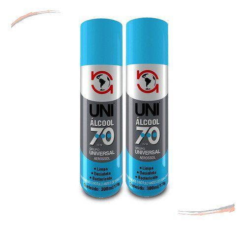 Alcool Aerossol Spray 70 Higienizador-uni1000 300ml 2 Und 87116019 ...