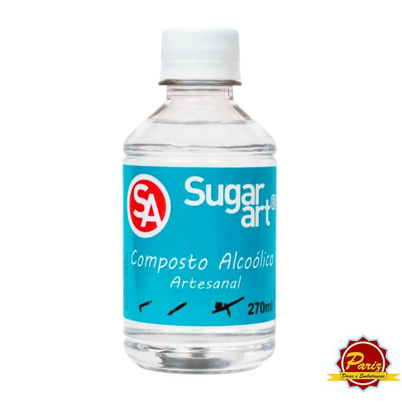 Álcool Cereais 270ml Solução Alcoólica Sugar Art - Álcool de Cereais ...