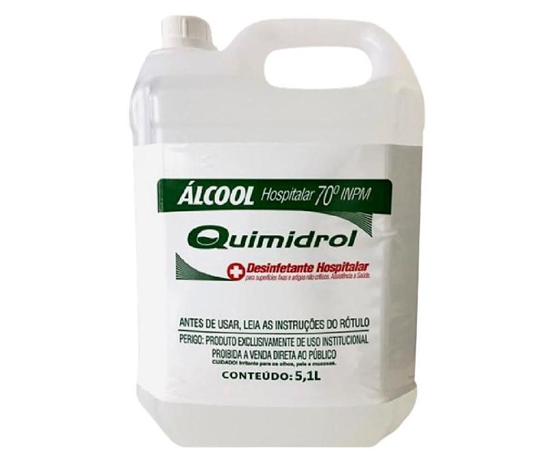 Alcool etilico 70 liquido 5,1l hospitalar quimidrol - Álcool de Limpeza ...
