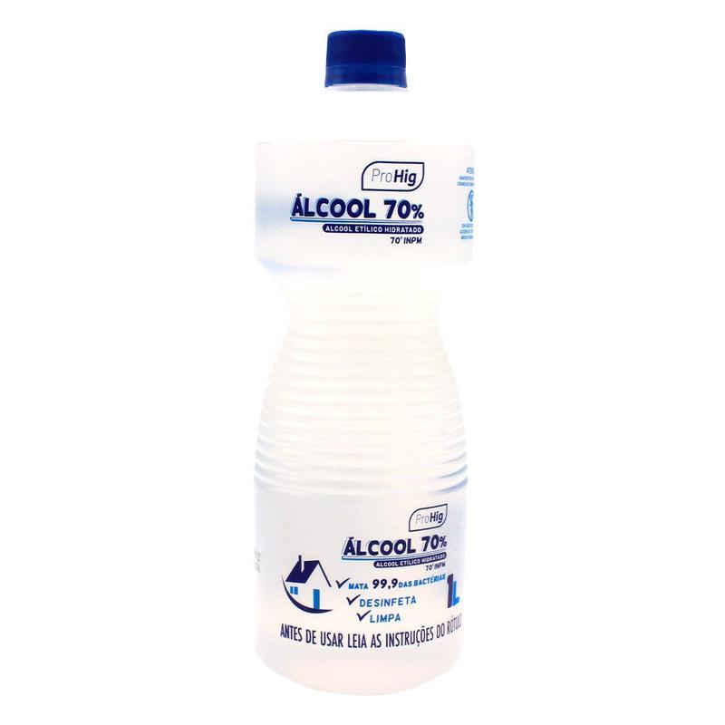 Álcool Etílico Hidratado 70% Prohig 1L - Álcool de Limpeza - Magazine Luiza