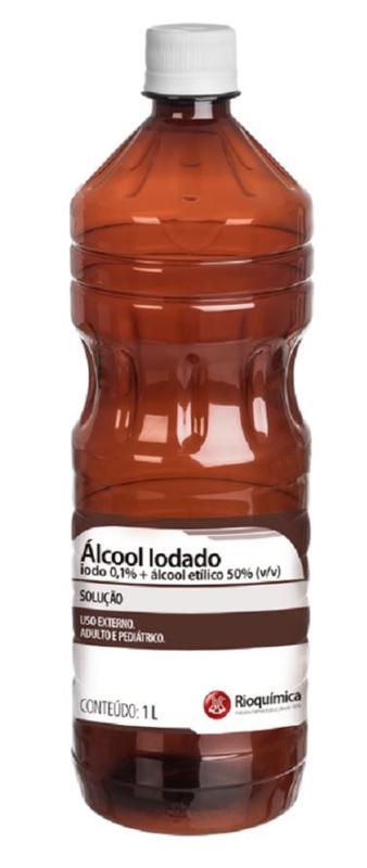 Alcool iodado 1000 ml 0,1% (kit c/12) - rio quimica - Álcool em Gel ...