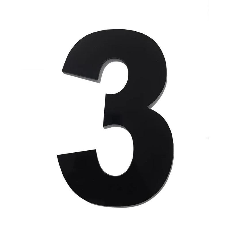 Algarismo Grande 3 Numeral 185mm Preto 685-3 - Numeral Ind - Letras e ...