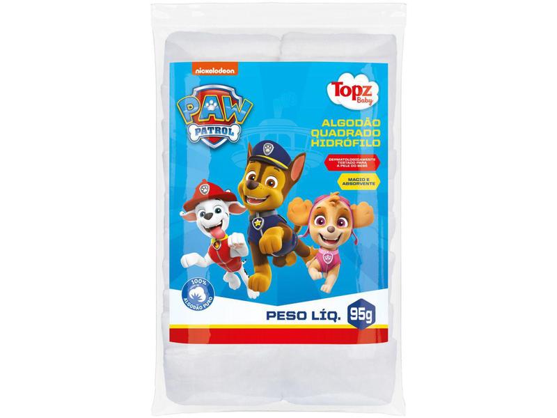 Algodão Hidrófilo Quadrado Topz Baby - Patrulha Canina 95g - Algodão ...