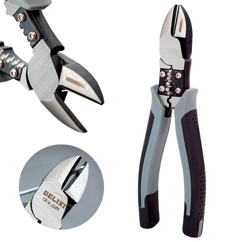 Alicate de Corte Universal Multifuncional Bico Diagonal 7 Polegadas Cabo Emborrachado Ferramenta ...