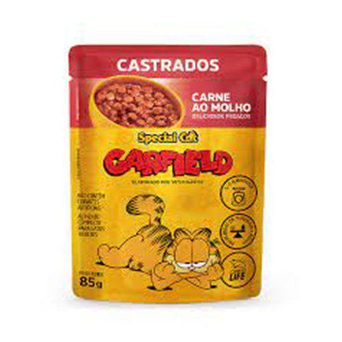 Alimento Úmido Garfield Gatos Castrados Carne Special Cat 85G - Ração ...