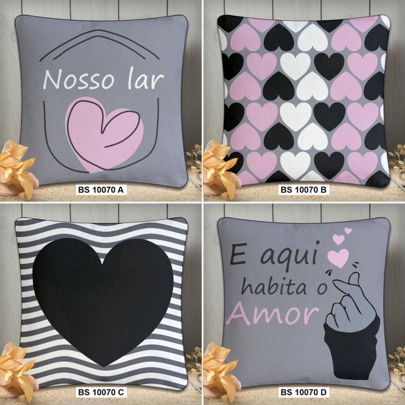 Almofada Decorativa - jogo com 4 unidades 45x45 - Lerina Variedade ...