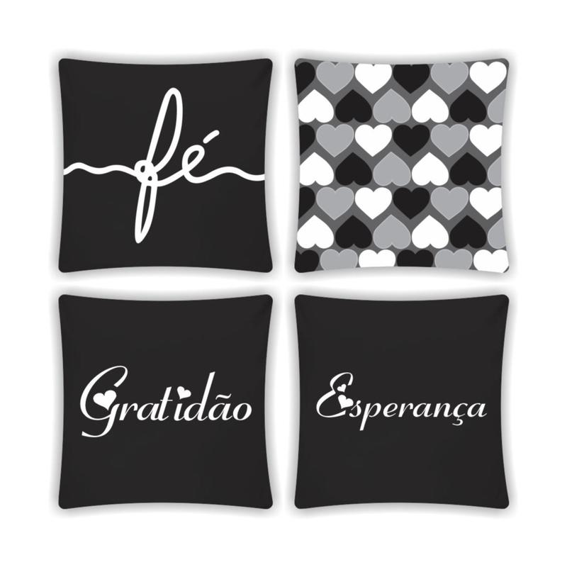 Almofada Decorativa - jogo com 4 unidades 45x45 - Lerina Variedade ...