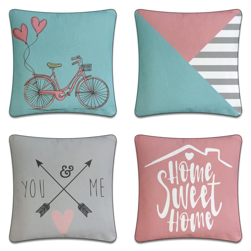 Almofada Decorativa - jogo com 4 unidades 45x45 - Lerina Variedade ...