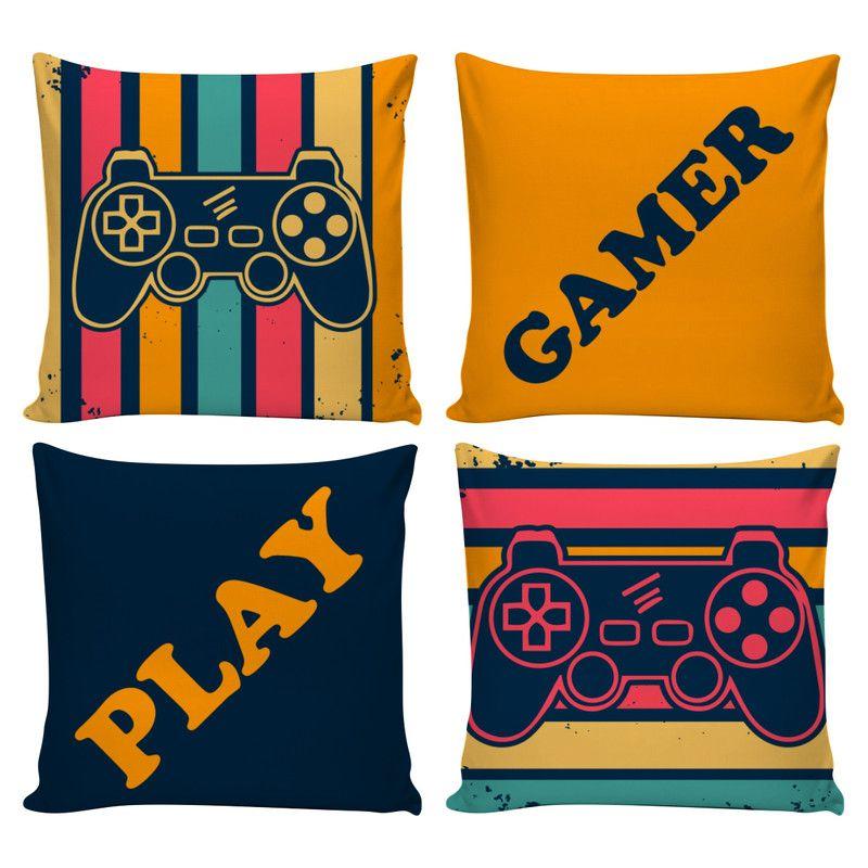 Almofadas Cheias Decorativas Gamer Play Kit 4 Capas + 4 Refil com ...