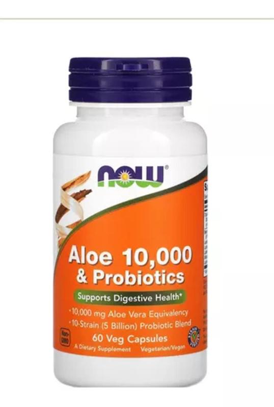 Aloe Vera 10.000mg E 5 Bilhóes Probioticos Now Foods 60caps ...