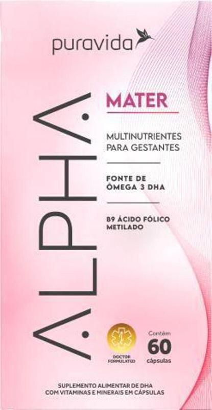 Alpha Mater- 60 Cáps.- Ômega 3 + B9 e B12- Pura Vida - Ômega 3 / Óleo ...