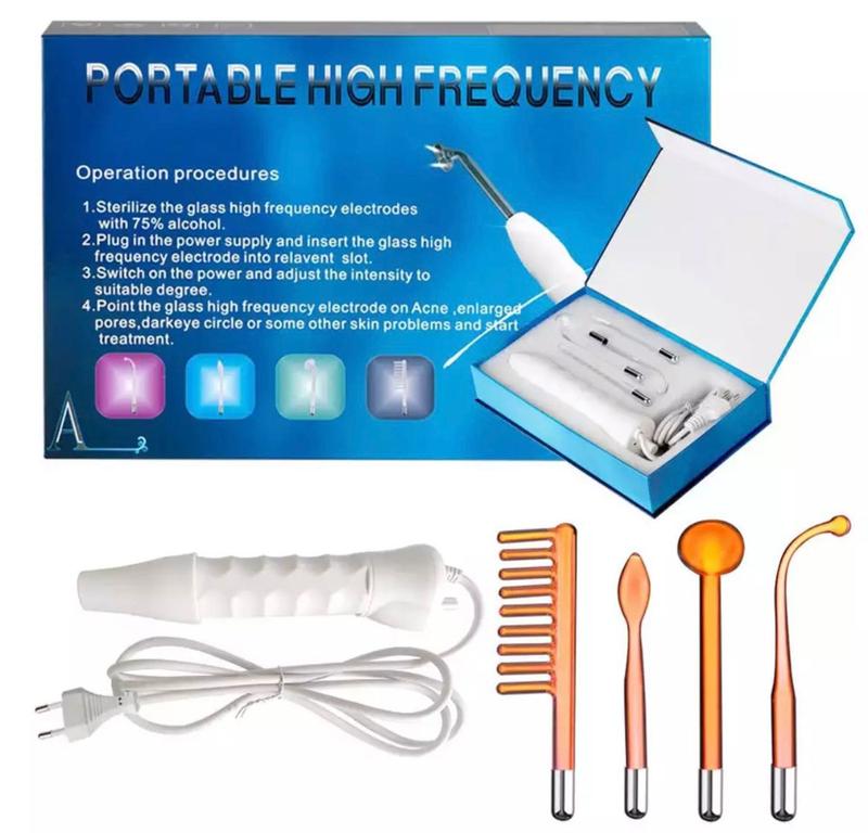 Alta Frequência Portátil Facial E Capilar C/4 Eletrodos - Portable ...