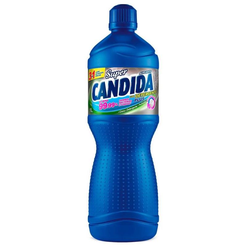 Alvejante com Detergente e Cloro Super Candida Plus Frasco 1l ...