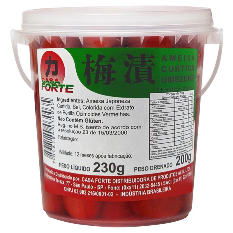 Ameixa Japonesa Curtida Umezuke Umeboshi Casa Forte - 230g - Ameixa ...