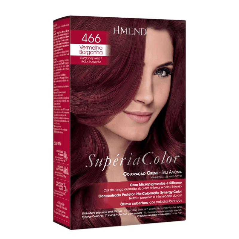 Amend SupÉRia Color 466 Vermelho Borgonha - Tinta de Cabelo - Magazine ...