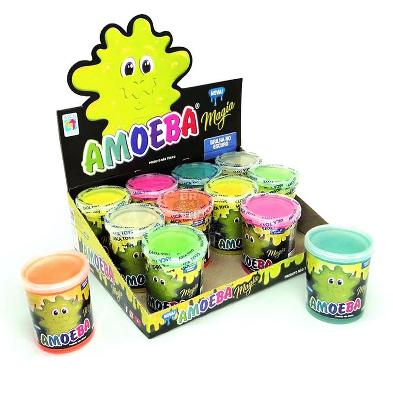 Amoeba Brilha No Escuro Kit Com 6 Unidades Massinha Slime - ASCA TOYS ...
