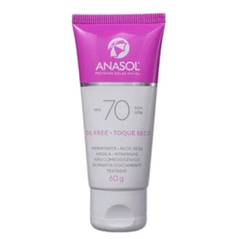 Anasol Protetor Solar Facial FPS 70 Toque Seco Oil-Free 60g - Protetor ...