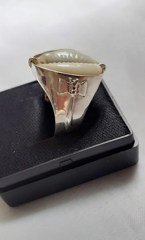 Anel Ebomi Pai De Santo Búzio Natural E Prata De Lei 950k ...