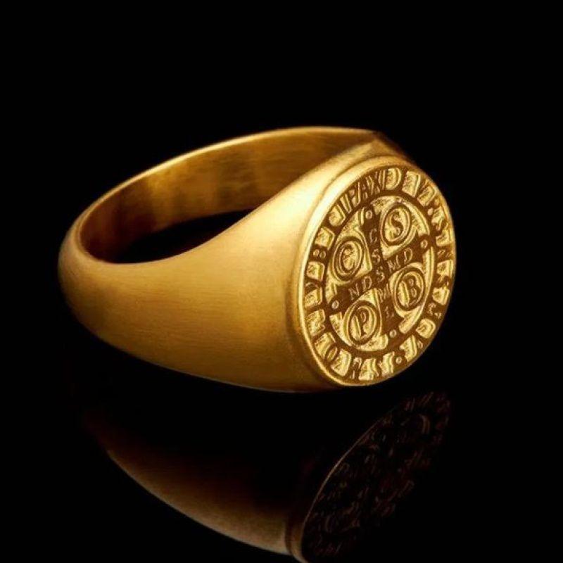 Anel Key Design Bento Aço Gold - Dourado - Anel - Magazine Luiza