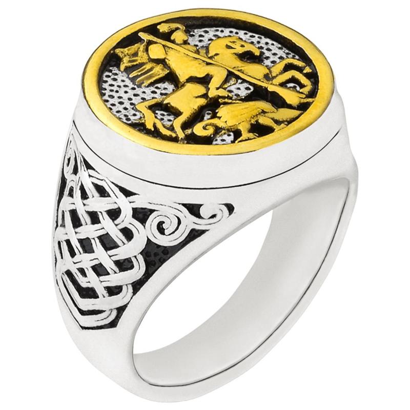 Anel Masculino Santo São Jorge Cavaleiro de Aço Inoxidável - Balderman ...