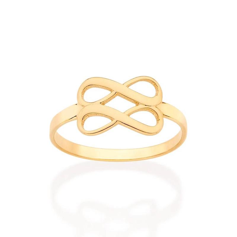 Anel Rommanel Banhado Ouro 18k Infinito Duplo 513348 - Anel - Magazine ...