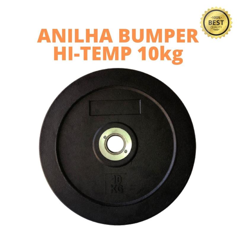 Anilha Bumper Hi-Temp 10kg Super Premium Preta Academia/Casa - Anilhas ...