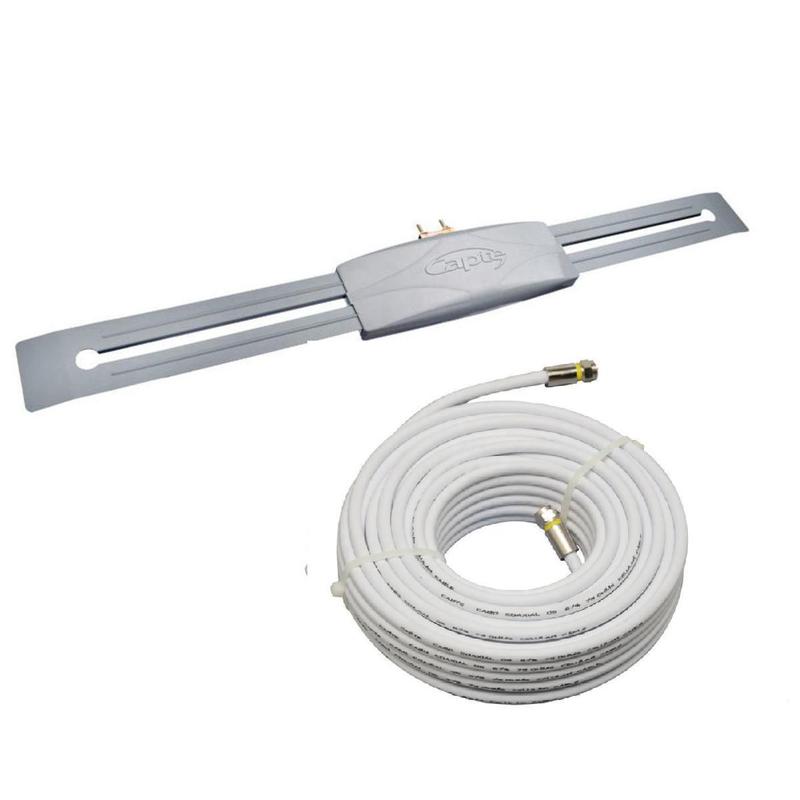 Antena Digital Externa Capte Prata E Cabo Coaxial 15 Metros - Antena ...