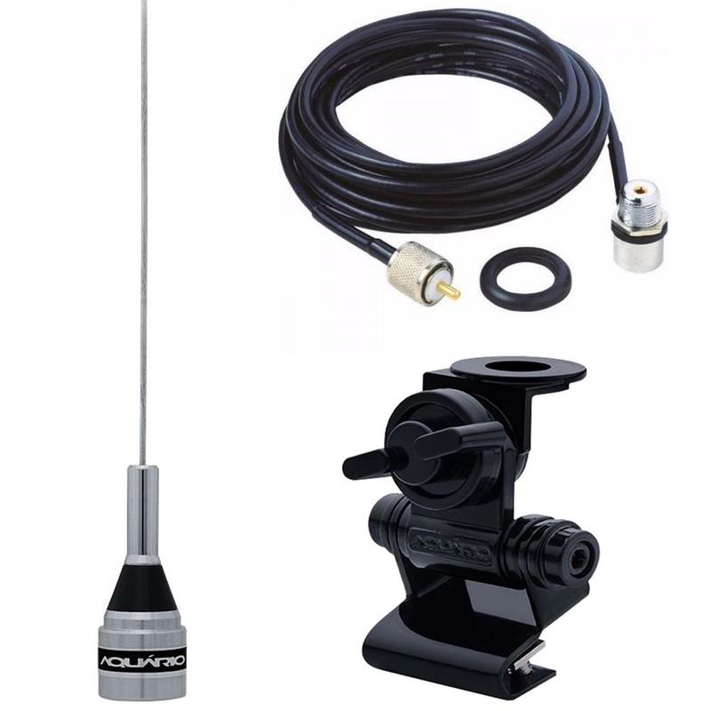 Antena Móvel 1/4 Vhf 131-900mhz 200w 50cm M-300c Suporte Porta Malas M-600 Cabo 5,5 Metros M ...