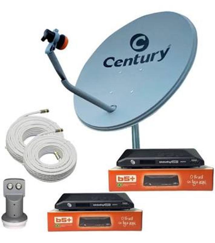 Antena parabolica digital century 60 cm lnbf duplo 02 midia box b6 ...