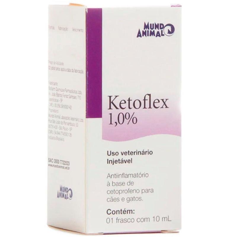 Anti-Inflamatório Mundo Animal Ketoflex Injetável - 10 mL - Anti ...