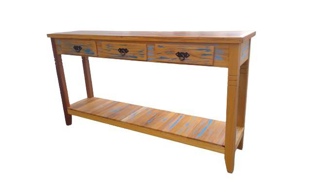 Aparador 1,5m 3 Gavetas 1 Prateleira Madeira De Demolição Peroba Rosa ...