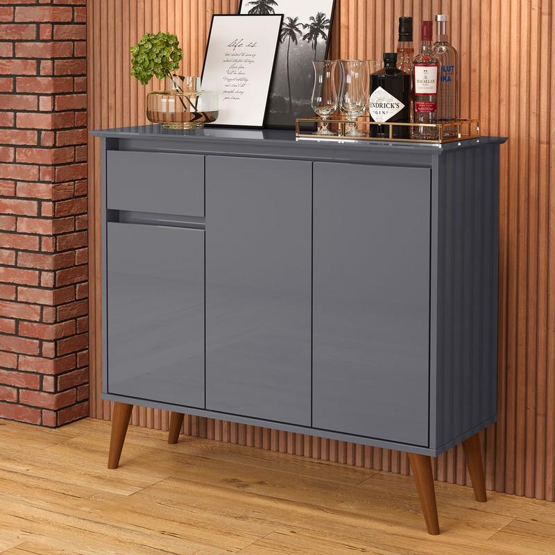 Aparador Buffet Sala 3 Portas 1 Gaveta Retro Veneza Cinza - Loja Tigo ...