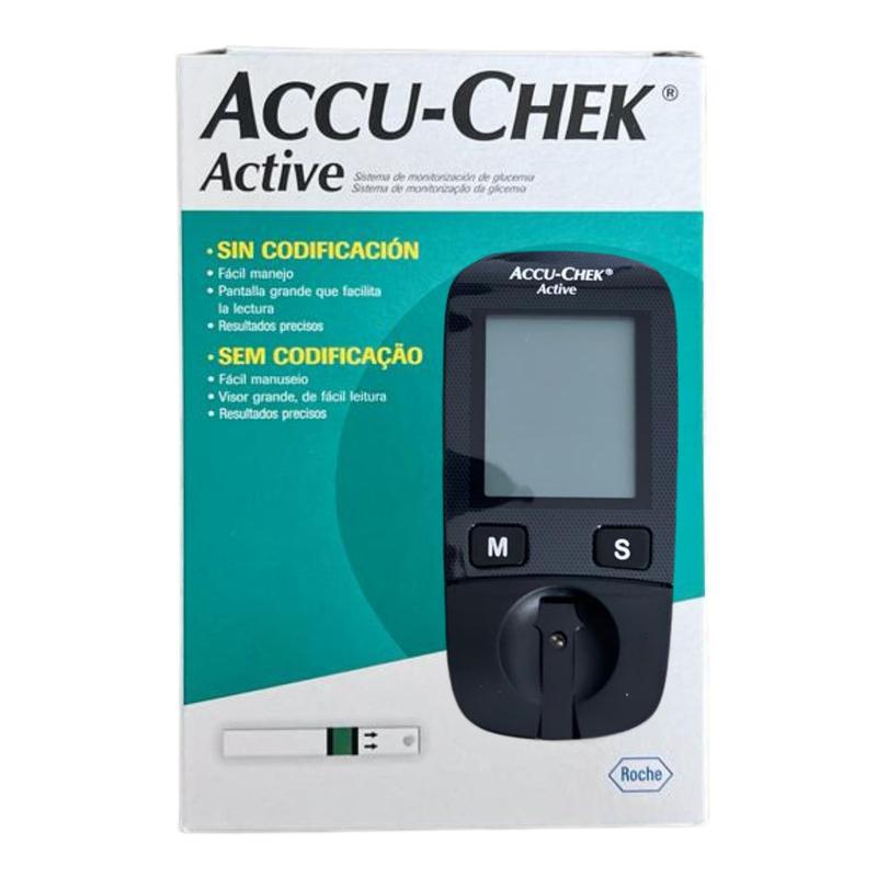 aparelho de glicemia accu check active para diabetes 10 tiras 10 ...