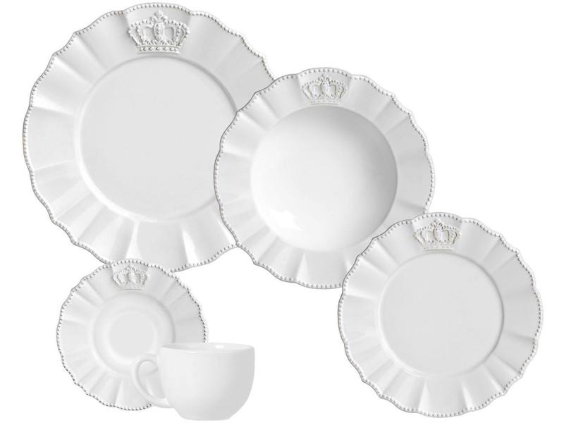 Aparelho de Jantar 42 Peças Porto Brasil - Redondo Branco Windsor ...