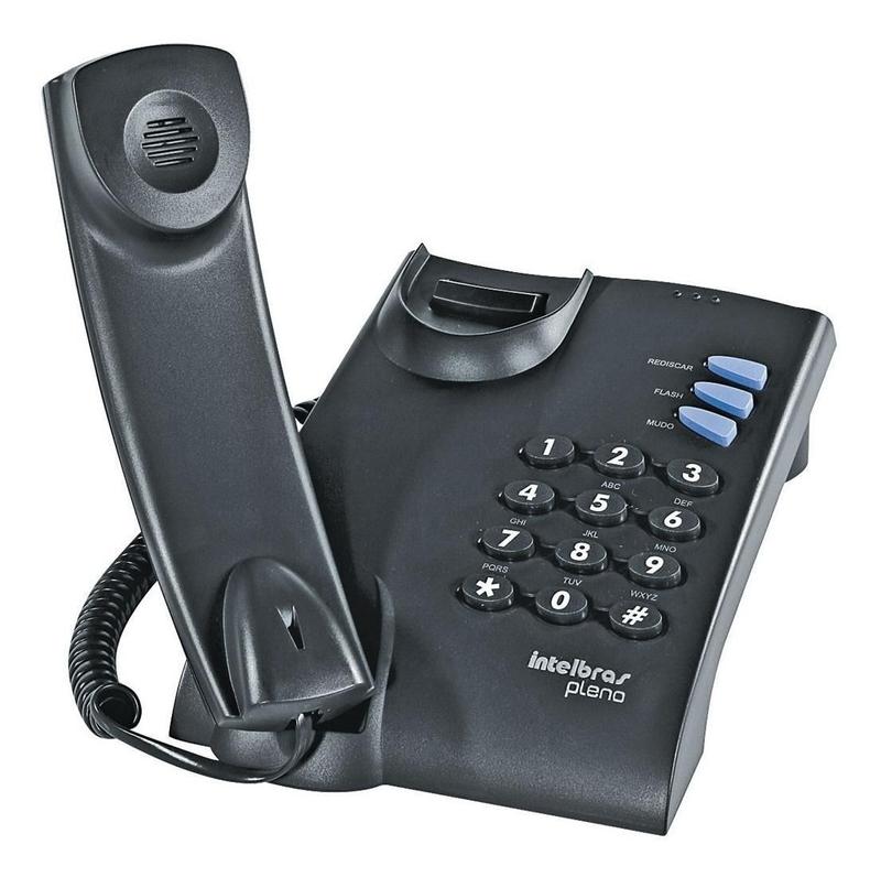 Aparelho Telefone Fixo 2 Tipos Toque, Flash Rediscar E Mudo - Intelbras ...