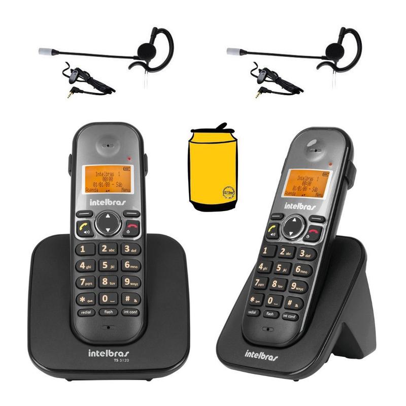 Aparelho Telefone Fixo sem fio + Ramal Bina e Fone Intelbras - Ramais ...