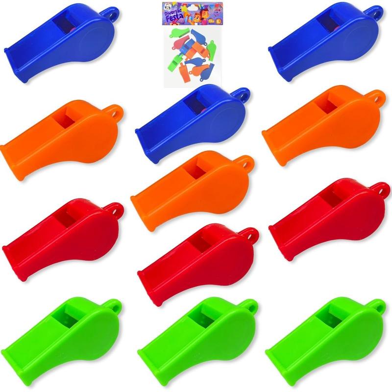 Apito Brinquedo Infantil Plástico Festa Lembrancinha 12 Pçs - Amoria ...