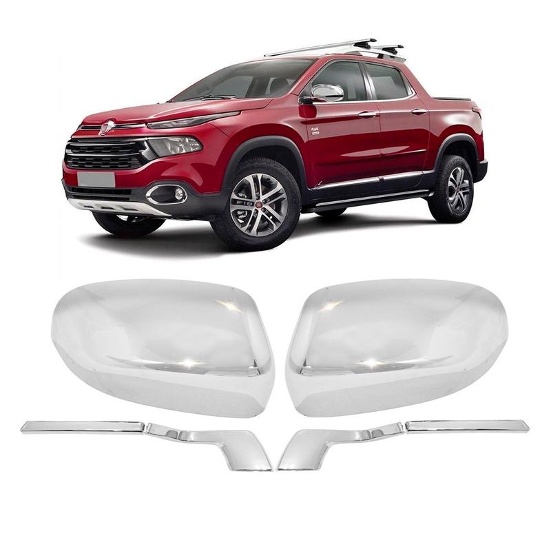 Aplique Capa e friso base Cromada de Retrovisor Fiat Toro 2017 a 2022 ...