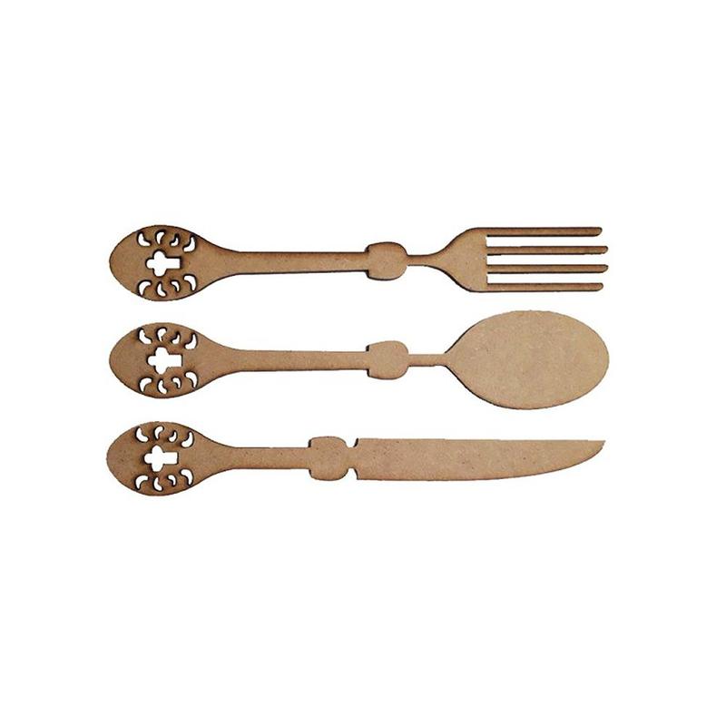 Aplique/Recorte Talher (Garfo/Faca/Colher) Enfeite Decoração Laser ...