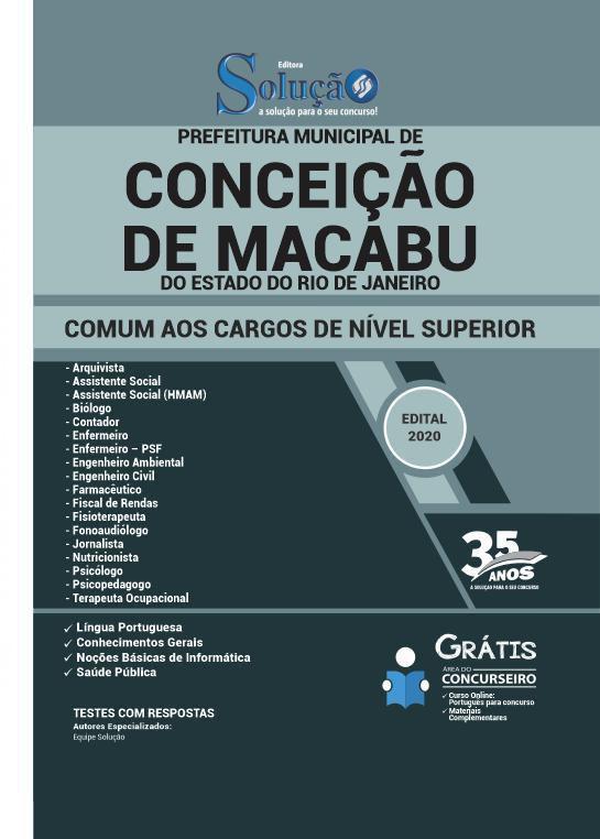 Apostila Conceição De Macabu Rj - Cargos De Nível Superior - Editora ...